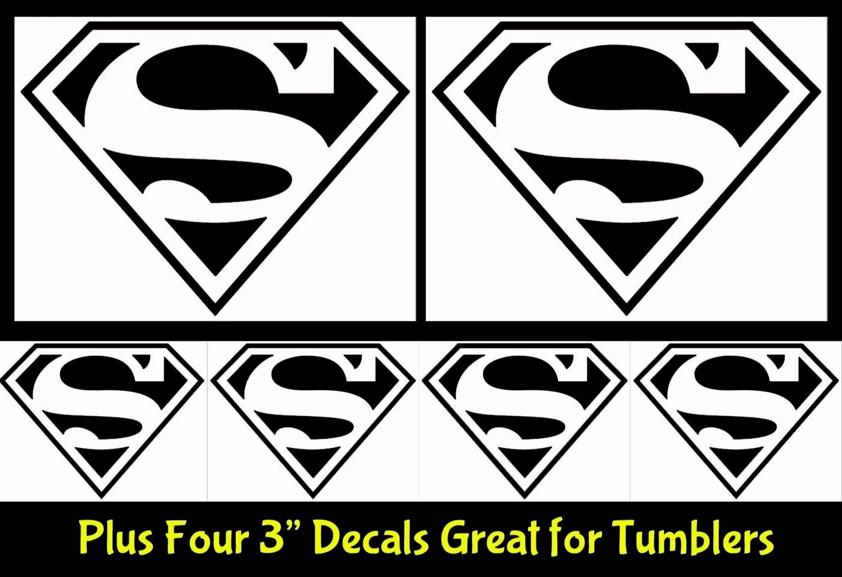 Superman Rendering 6 Blackvariety Pack Vinyl Decals Window Tablet ...