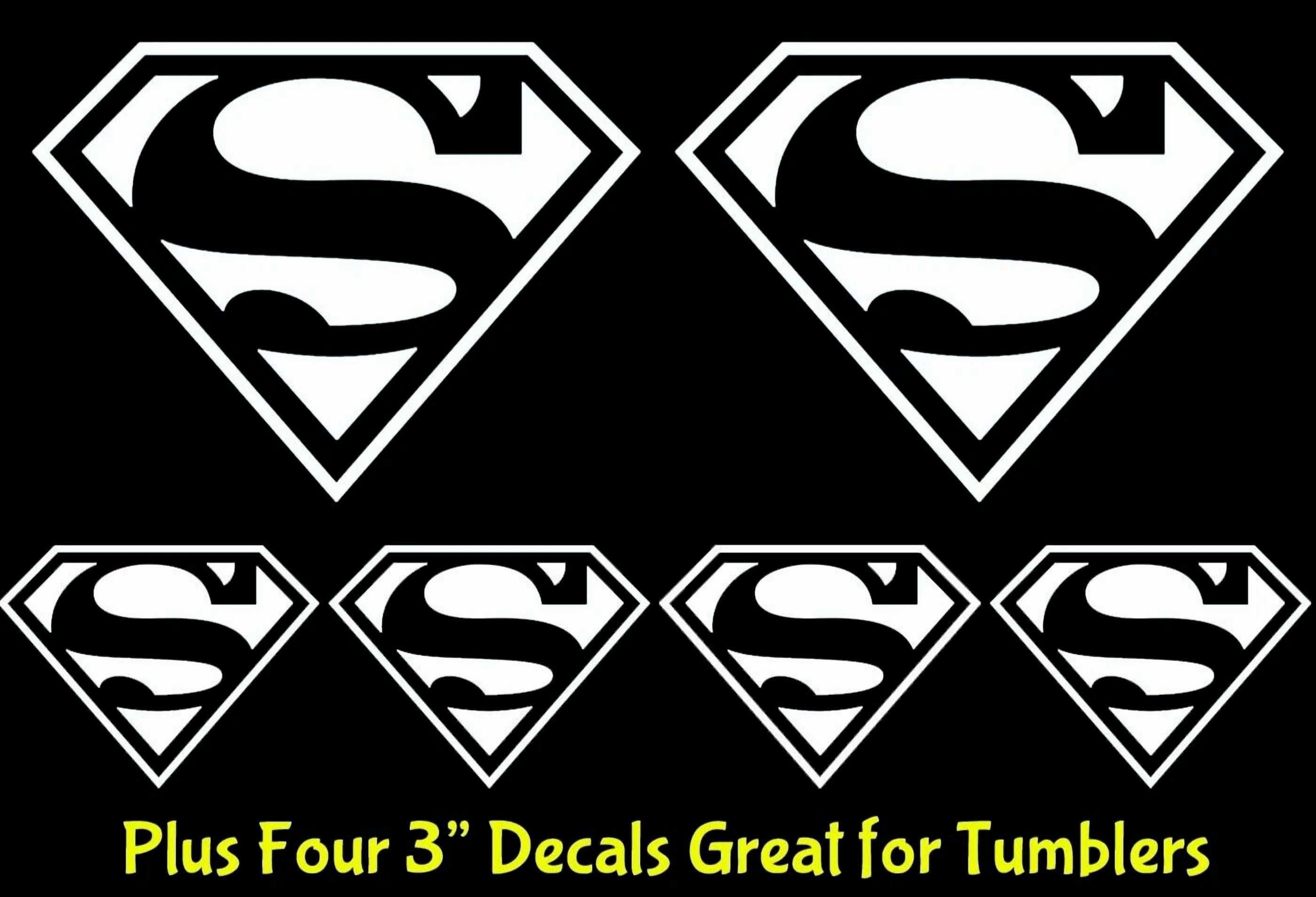 Superman Rendering 6 White Variety Pack Vinyl Decal Window Tablet ...