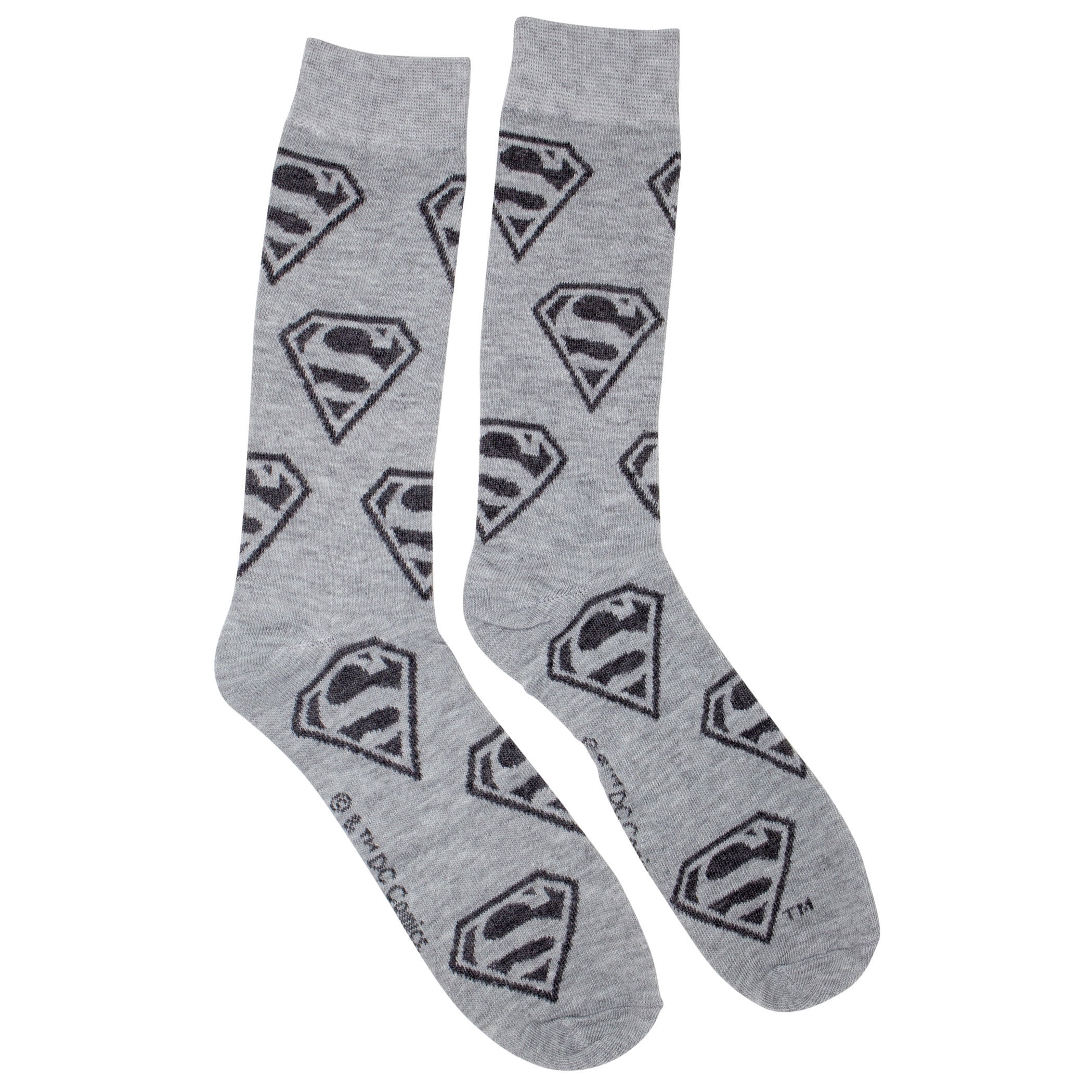 Superman Repeating Symbols Men's Grey Crew Socks - Walmart.com