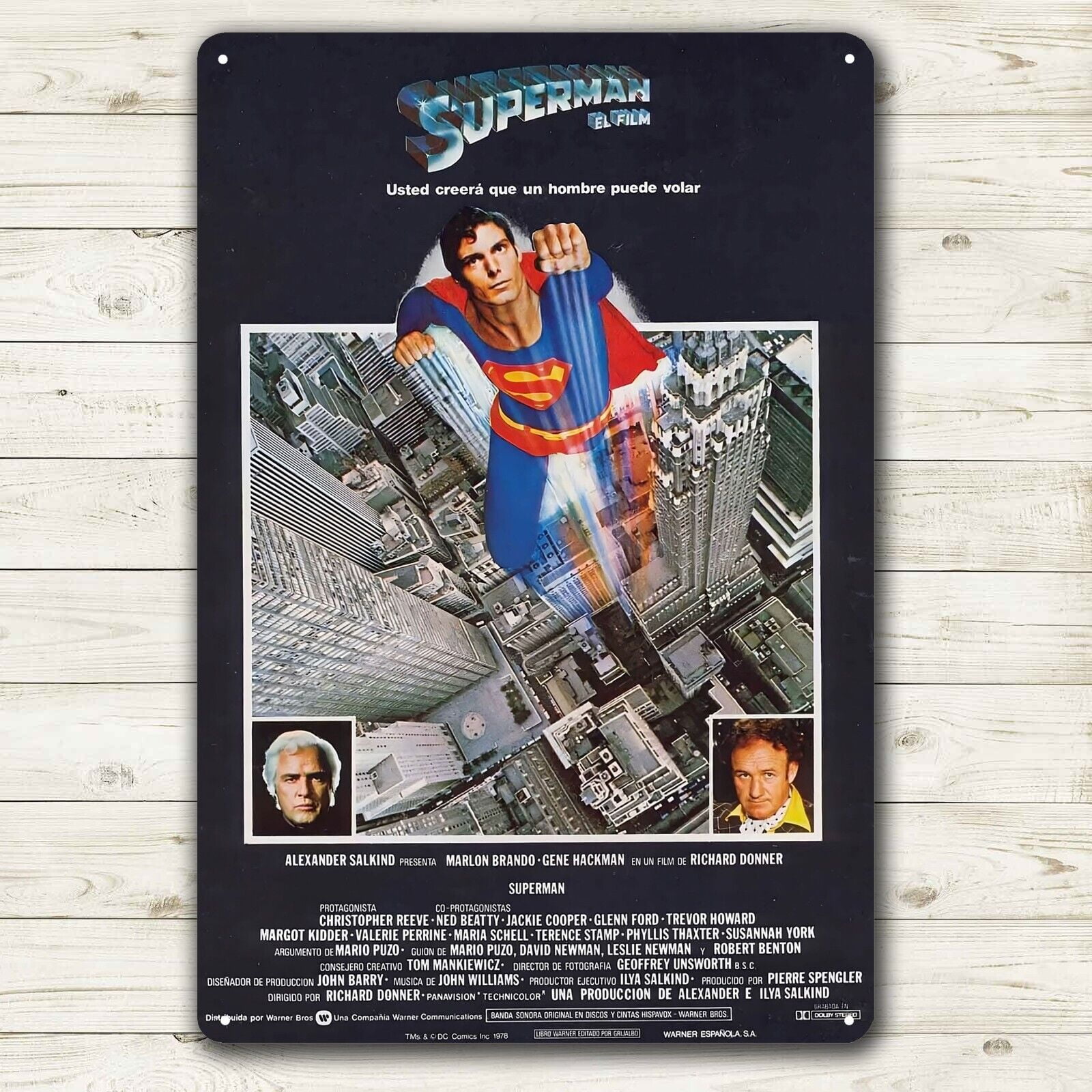Superman Retro Movie Metal Poster Tin Sign - 20x30cm Plate for Cafe Bar ...