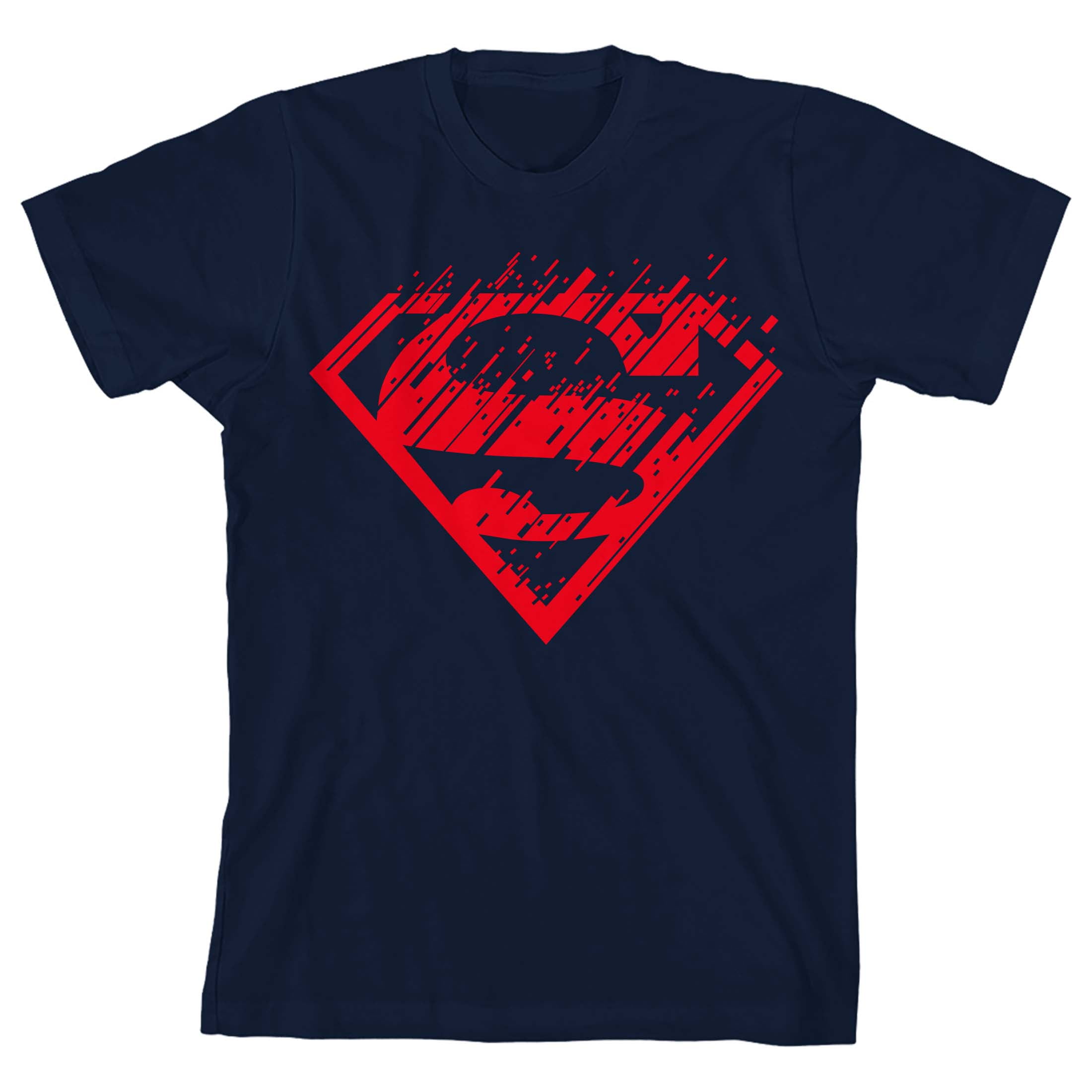 Superman Ripped Logo Boy's Navy T-shirt-S - Walmart.com