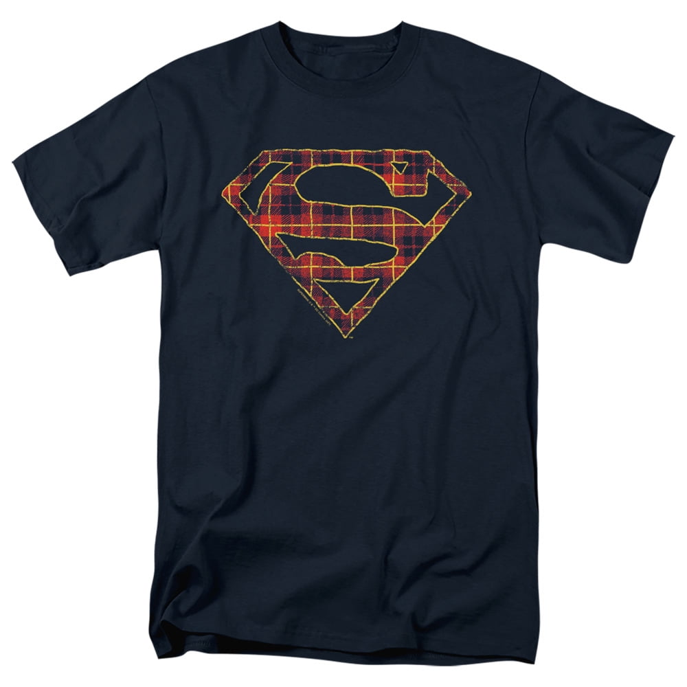 Superman Rough Plaid Logo Unisex Adult T Shirt For Men And Women ...