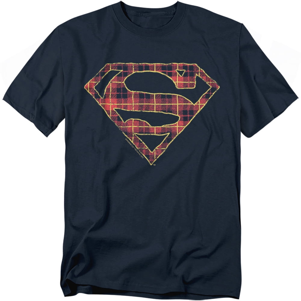 Superman T-Shirt Rough Plaid Logo Unisex Graphic Tee For Men & Women ...