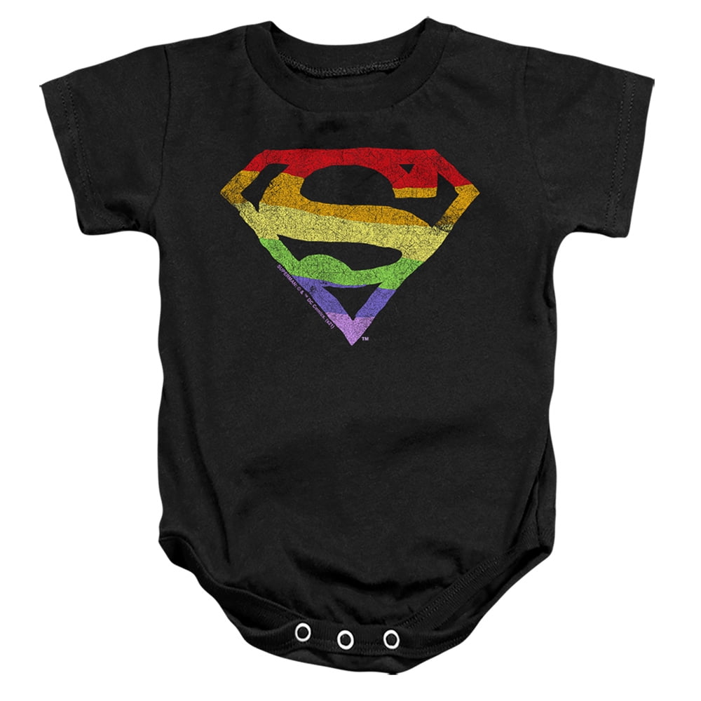 Superman Rough Rainbow Logo Unisex Infant Snap Suit for Baby (18 Months ...