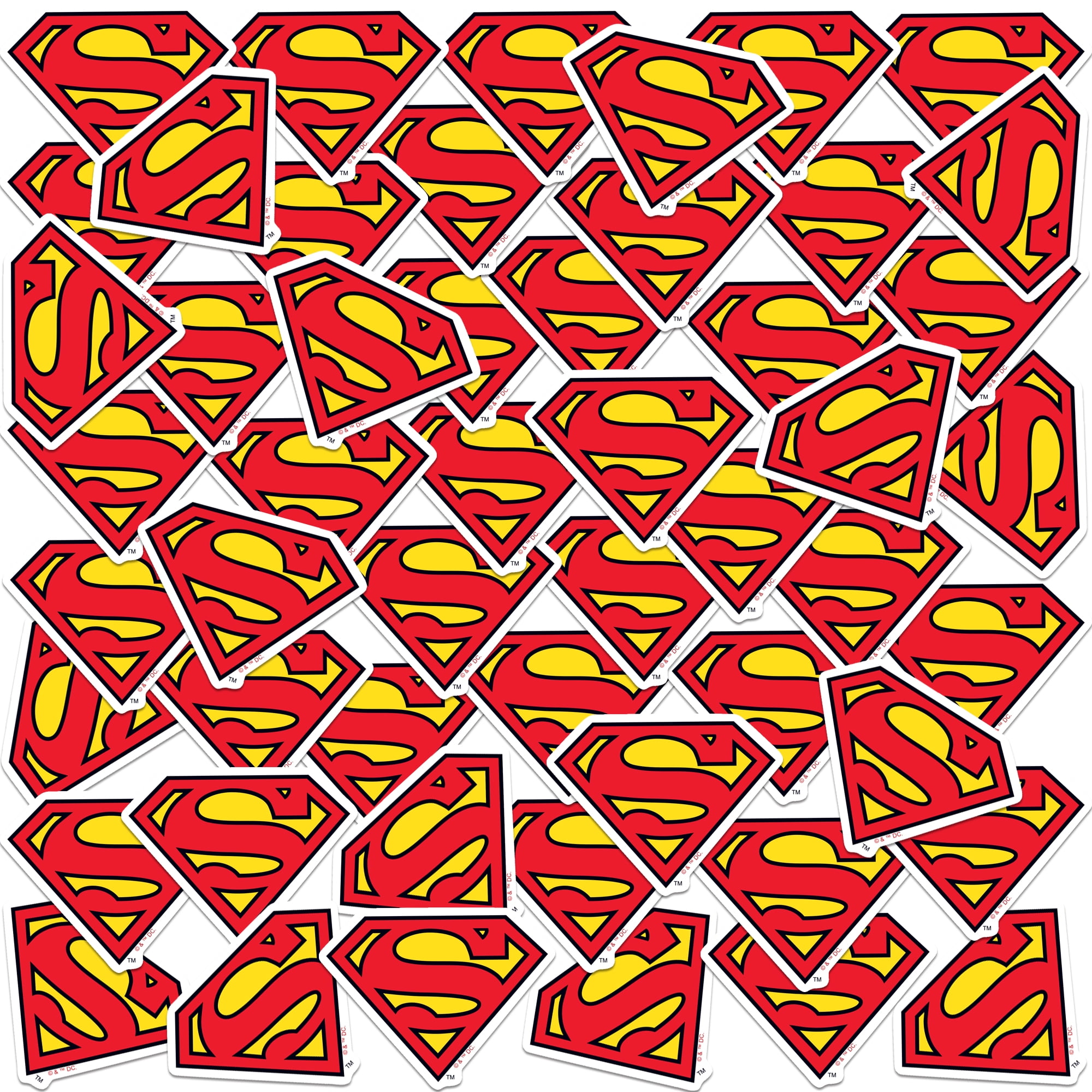 Superman Shield Logo 50ct Vinyl Large Deluxe Stickers Variety Pack ...