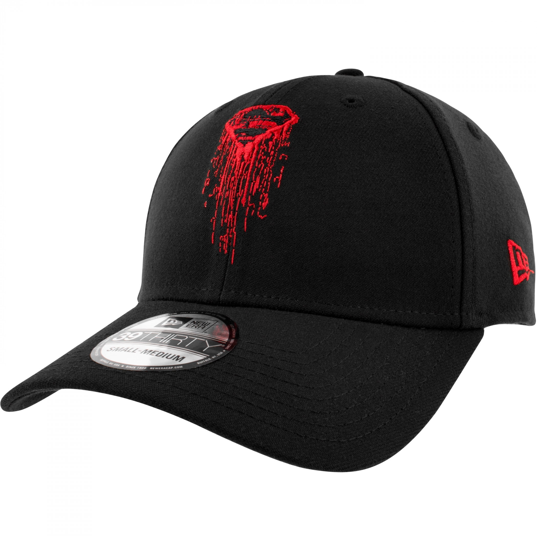 Superman Spray Paint Drip Logo New Era 39Thirty Fitted Hat-Large/XLarge ...