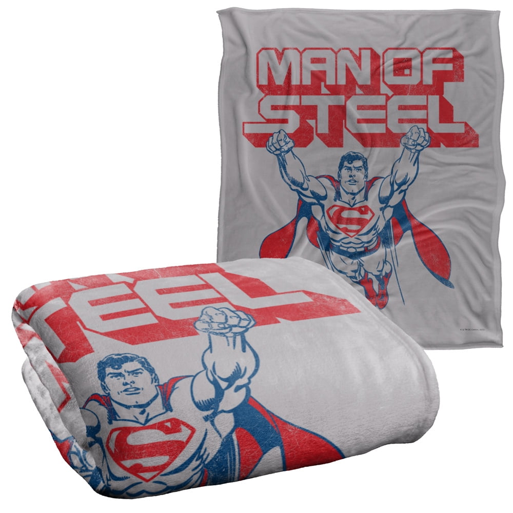 Superman Steel Retro Officially Licensed Silky Touch Super Soft Throw ...