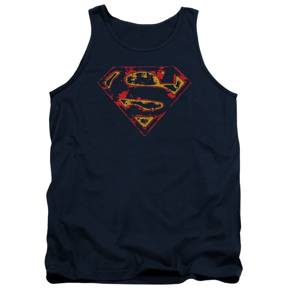 Superman Super Distressed Adult Tank Top Navy - Walmart.com
