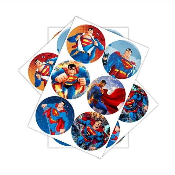 Superman Super Man Stickers Party Favors Labels Birthday Thank You ...