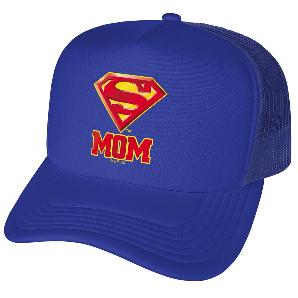 Superman Super Mom Shield Logo Foam Snapback Trucker Hat - Unisex for ...