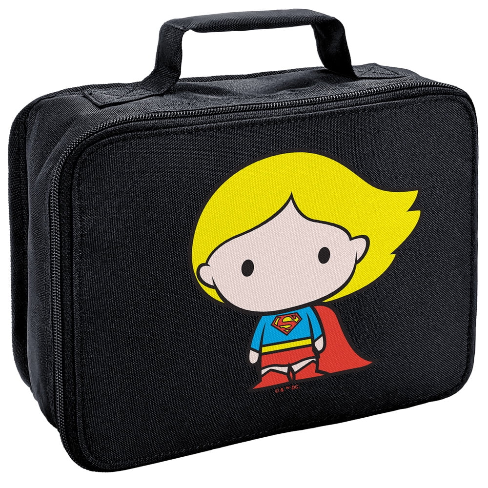Superman Supergirl Cute Chibi Character Insulated Soft Sided Lunch Box ...
