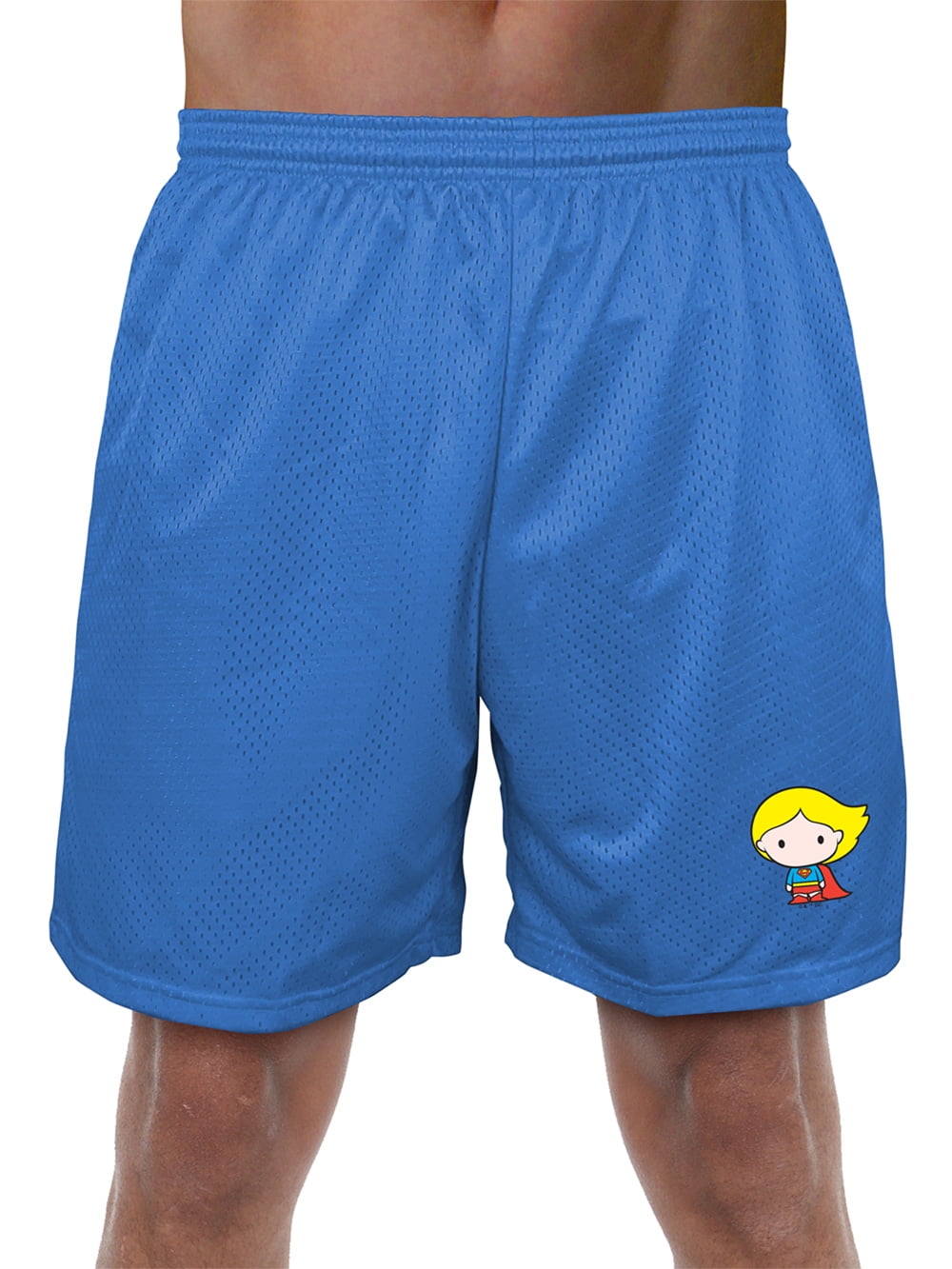 Superman Supergirl Cute Chibi Character Mens Lined Mesh Shorts, Royal ...