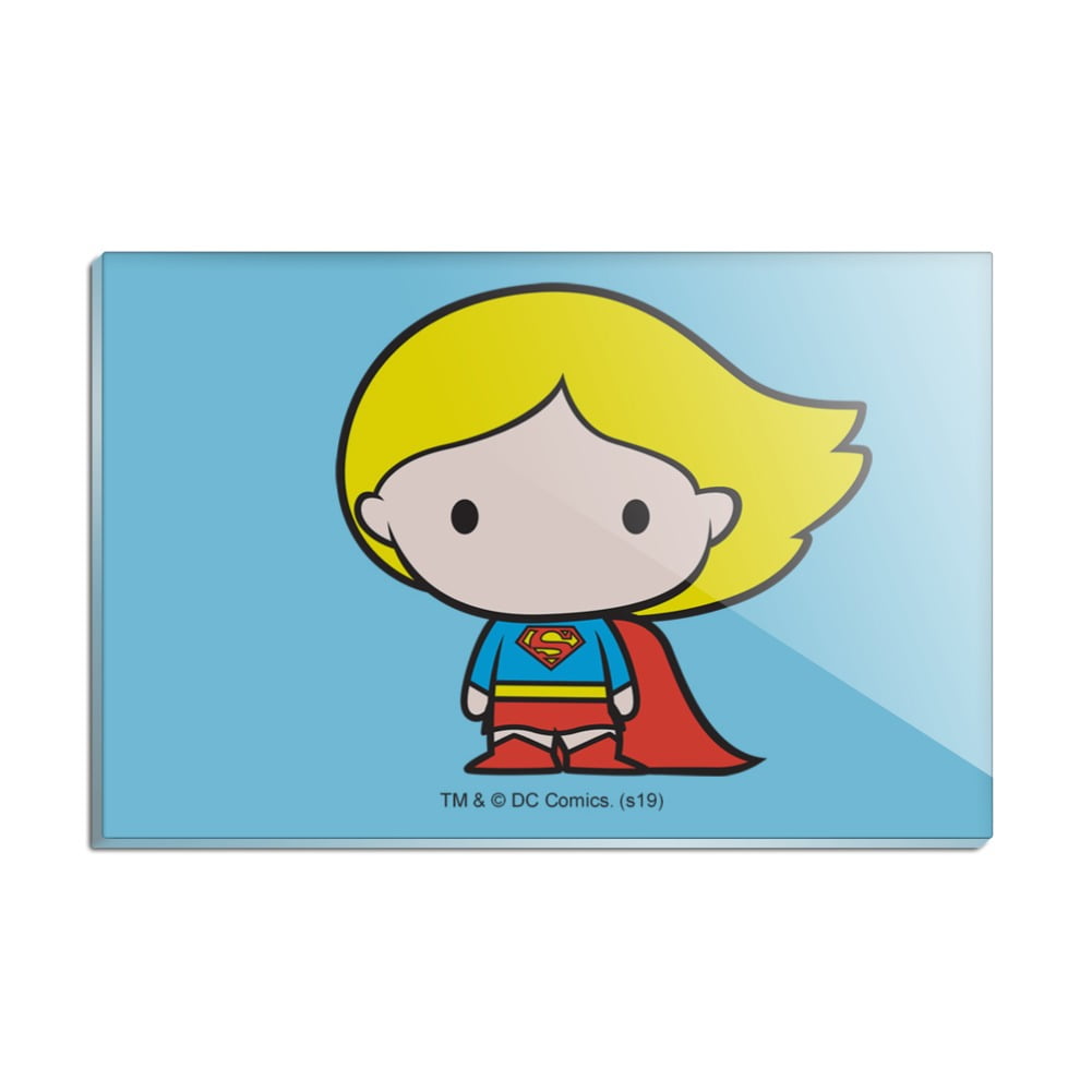 Superman Supergirl Cute Chibi Character Rectangle Acrylic Fridge ...