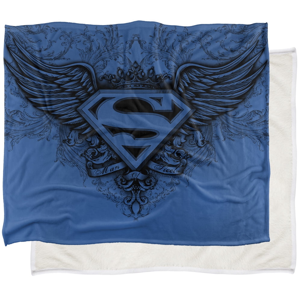 Superman Superman Winged Logo Silky Touch Sherpa Back Super Soft Throw ...