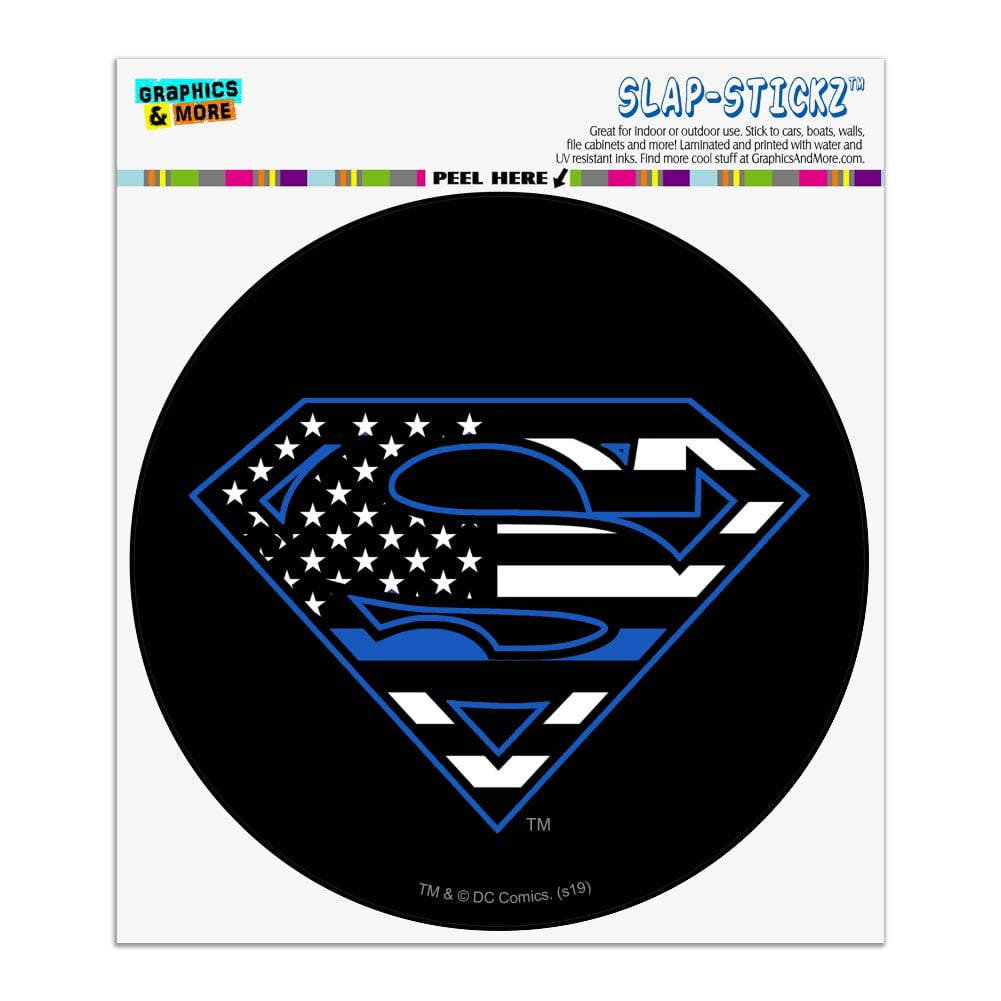 Superman Thin Blue Line Flag Shield Logo Automotive Car Window Locker ...