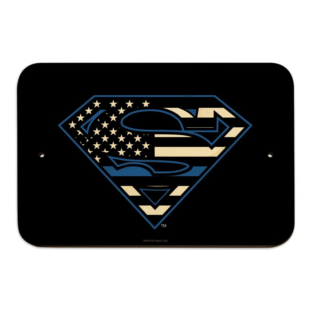 Superman Thin Blue Line Flag Shield Logo Home Business Office Sign ...