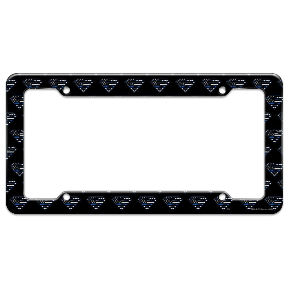 Superman Thin Blue Line Flag Shield Logo License Plate Tag Frame ...
