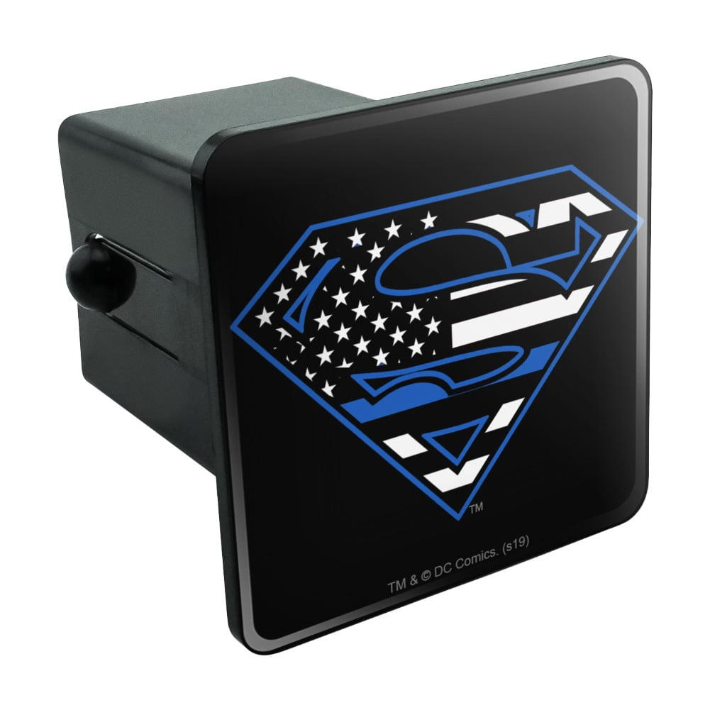 Superman Thin Blue Line Flag Shield Logo Tow Trailer Hitch Cover Plug ...