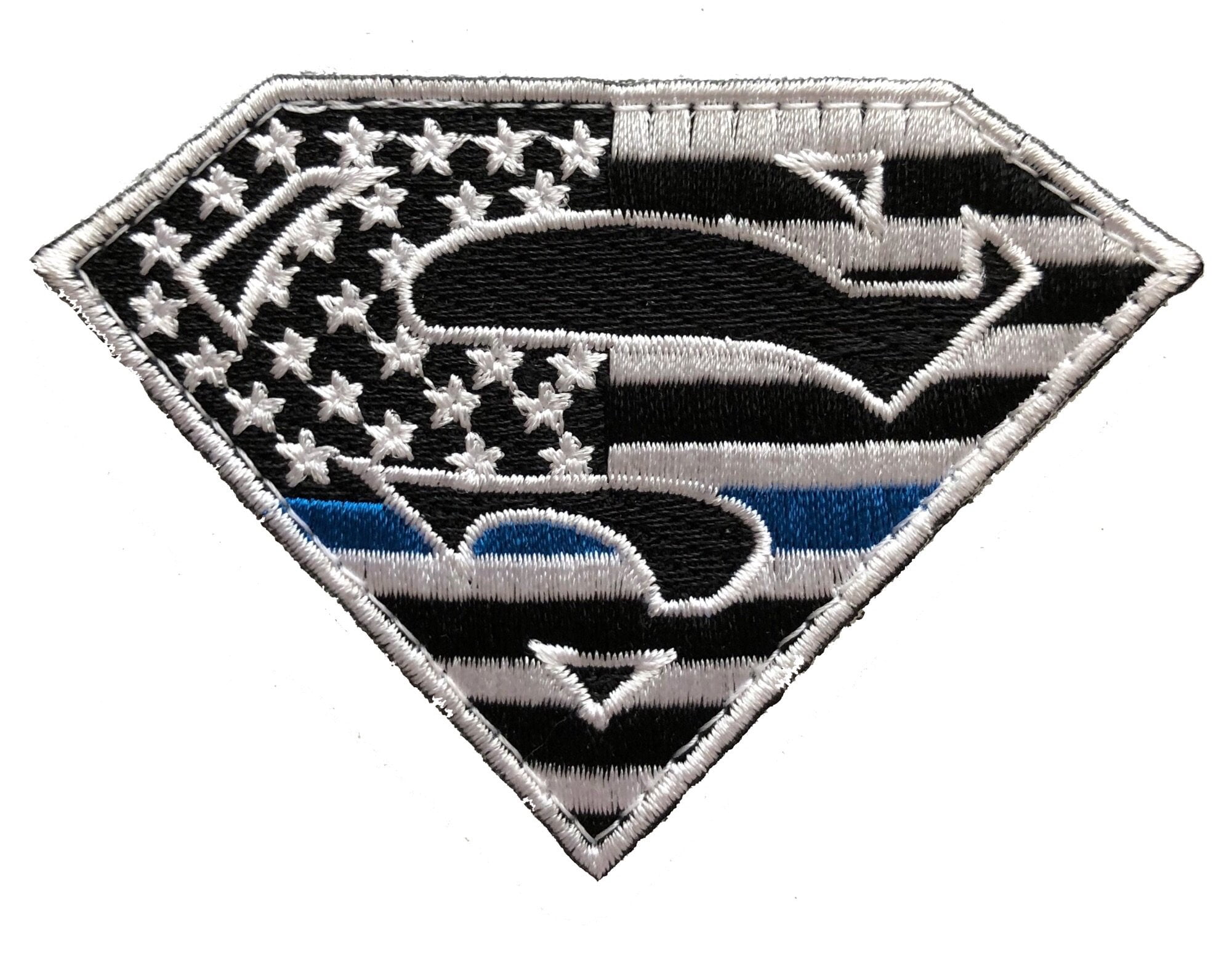 Superman Thin Blue Line Morale Patch Hook & Loop Police - Walmart.com