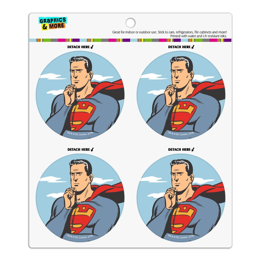 Superman Thinking Refrigerator Fridge Locker Vinyl Circle Magnet Set ...