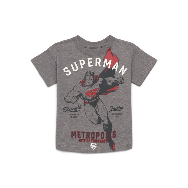 Superman Toddler Boys Crewneck Graphic Tee with Short Sleeves, Sizes ...