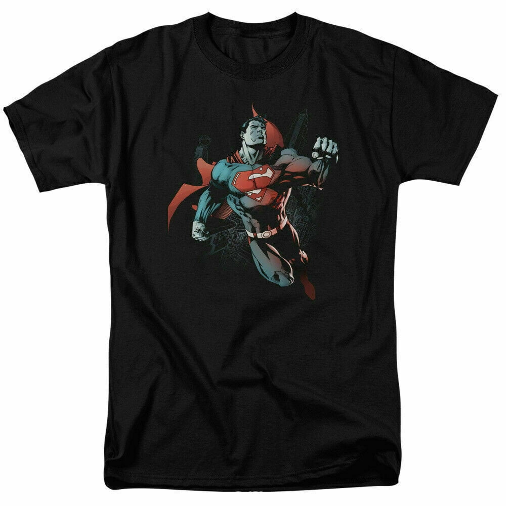 Superman Up In The Sky T Shirt Licensed Comic Book Movie Tee Black ...