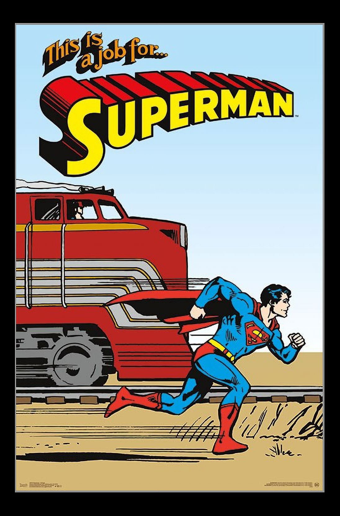 Superman - Vintage Laminated & Framed Poster Print (22 x 34) - Walmart.com
