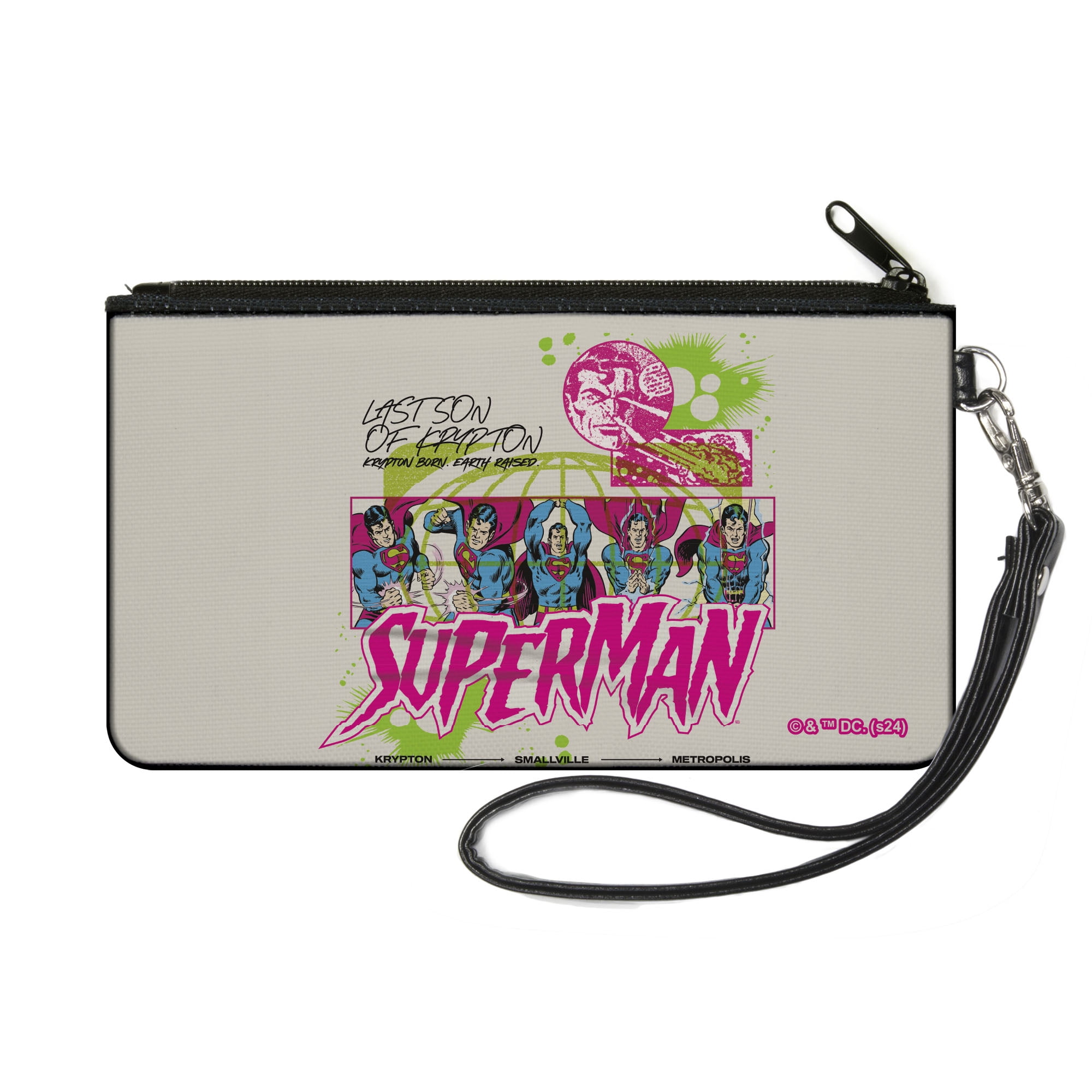 Superman Wallet, Zip Pouch, Superman Last Son of Krypton Poses White ...