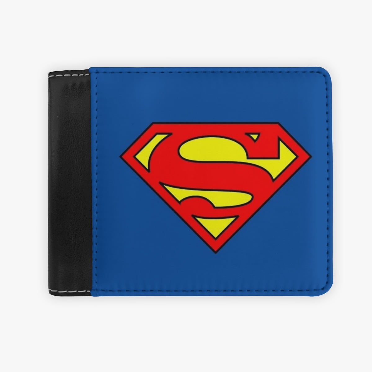 Superman Wallets for Men Anime Faux Leather Slim Wallet Short Bi-fold ...