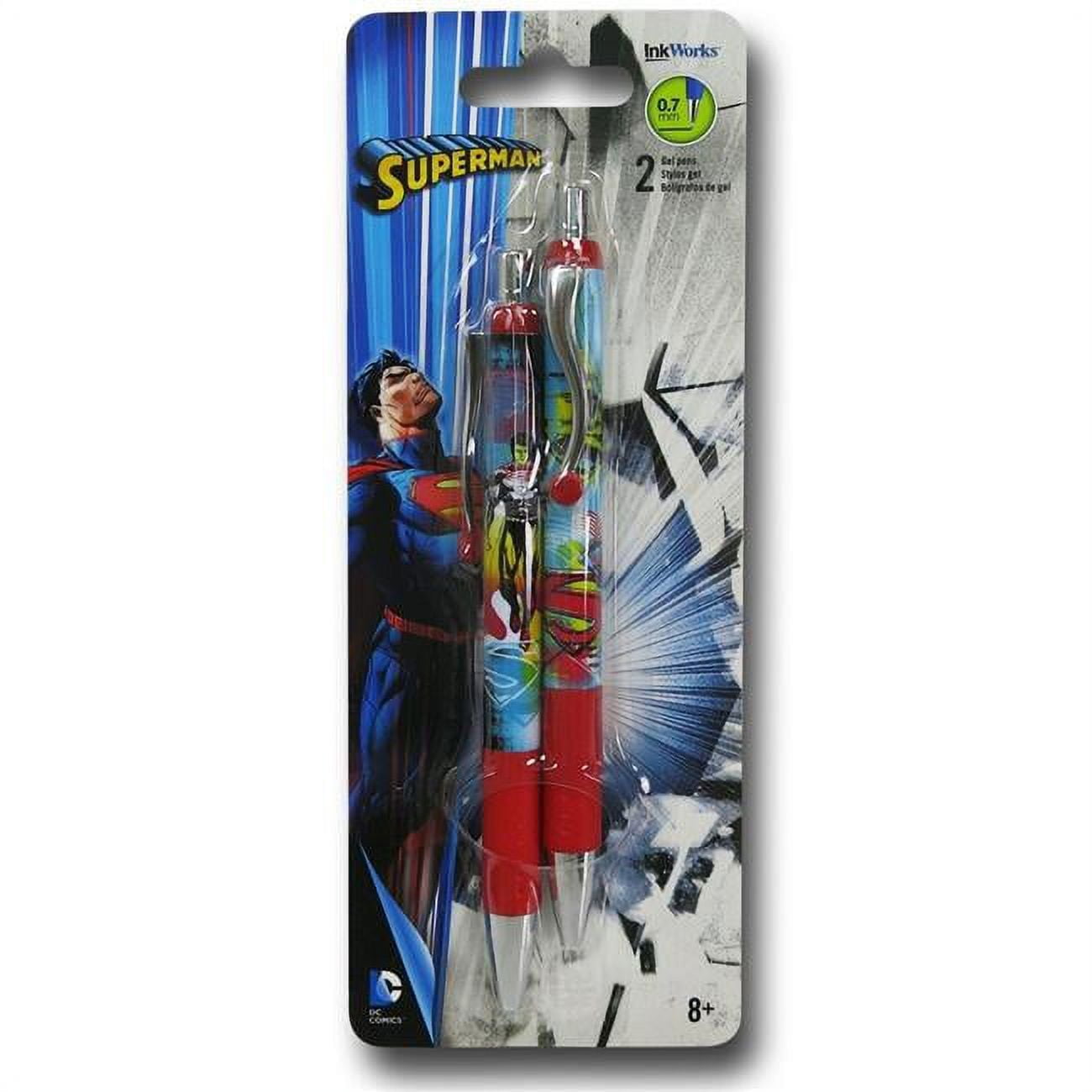 Superman pensup2pkgel Superman Gel Pens - Pack of 2 - Walmart.com