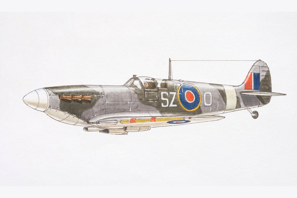 Supermarine Spitfire British Fighter Aircraft Cool Wall Art Print ...