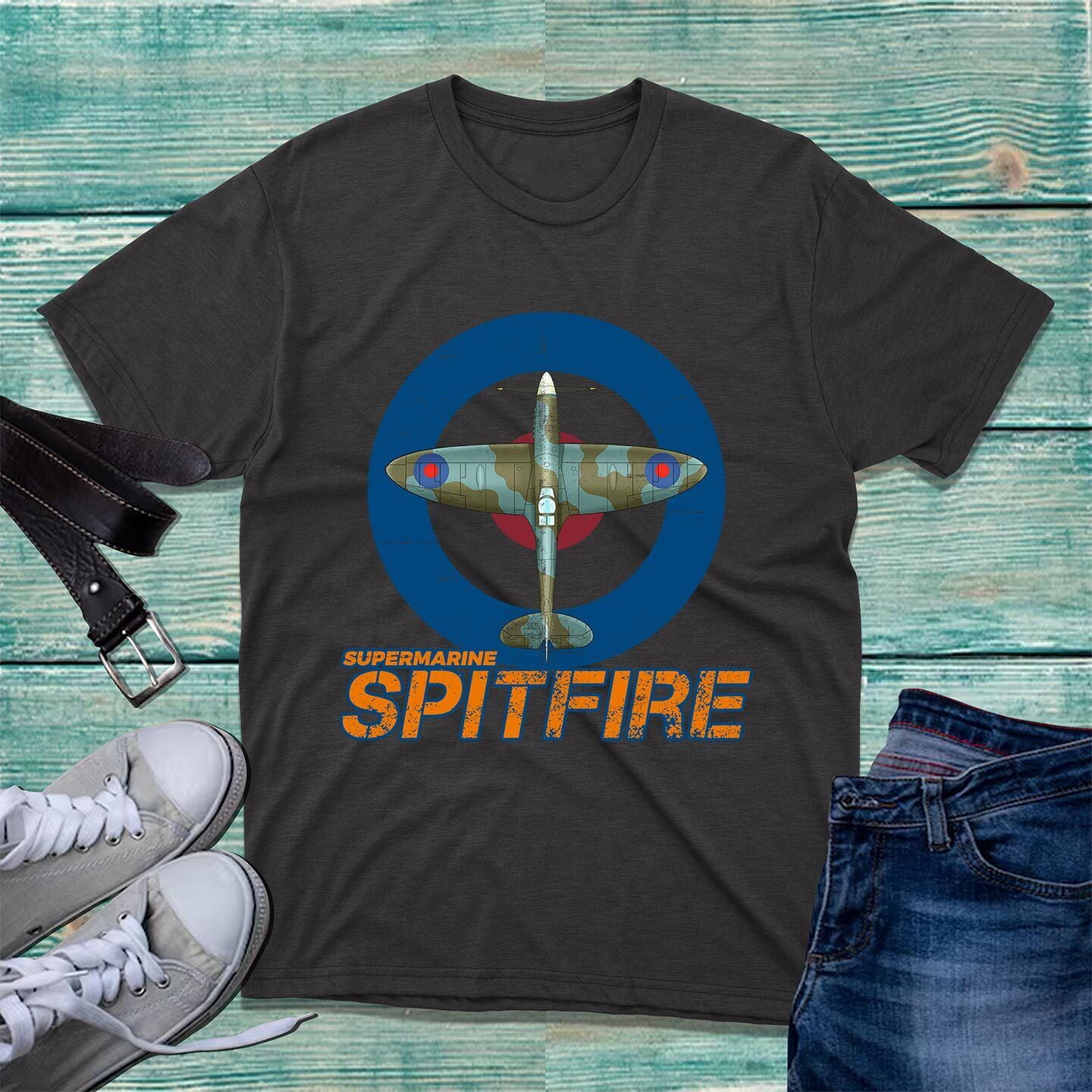 Supermarine Spitfire Fighter Aircraft Plane T-Shirt World War Royal Air ...