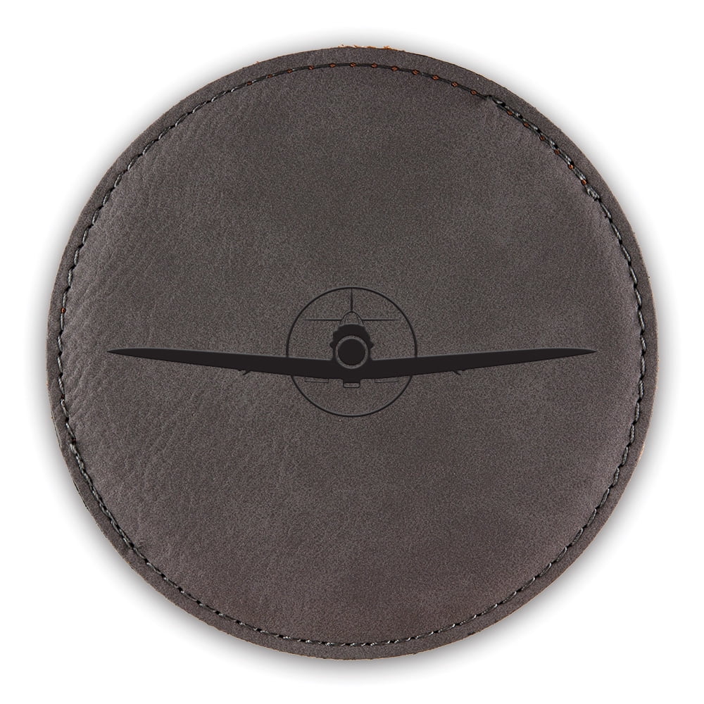 Supermarine Spitfire IX Coaster Laser Engraved Leatherette - Round ...