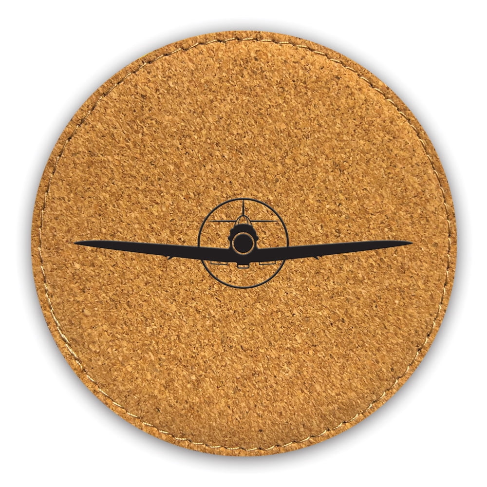Supermarine Spitfire IX Coaster Laser Engraved Leatherette - Round ...