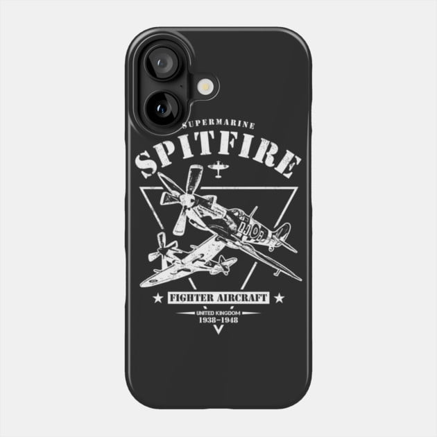 Supermarine Spitfire WWII Fighter Case for iPhone 11,12,13,14,15,16,17 ...