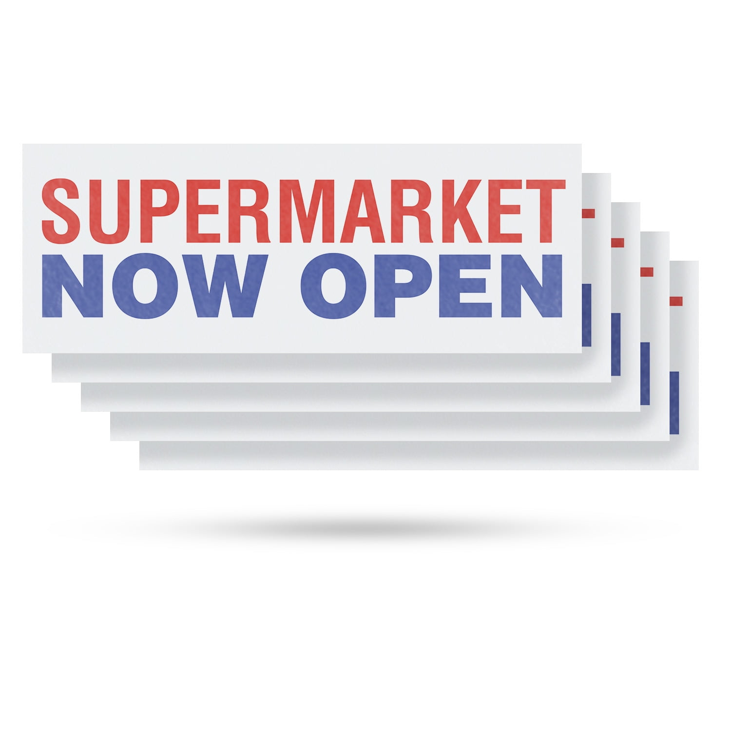 Supermarket Now Open Vinyl Decal 5 Pack of 12 Inch x 5 Inch ...