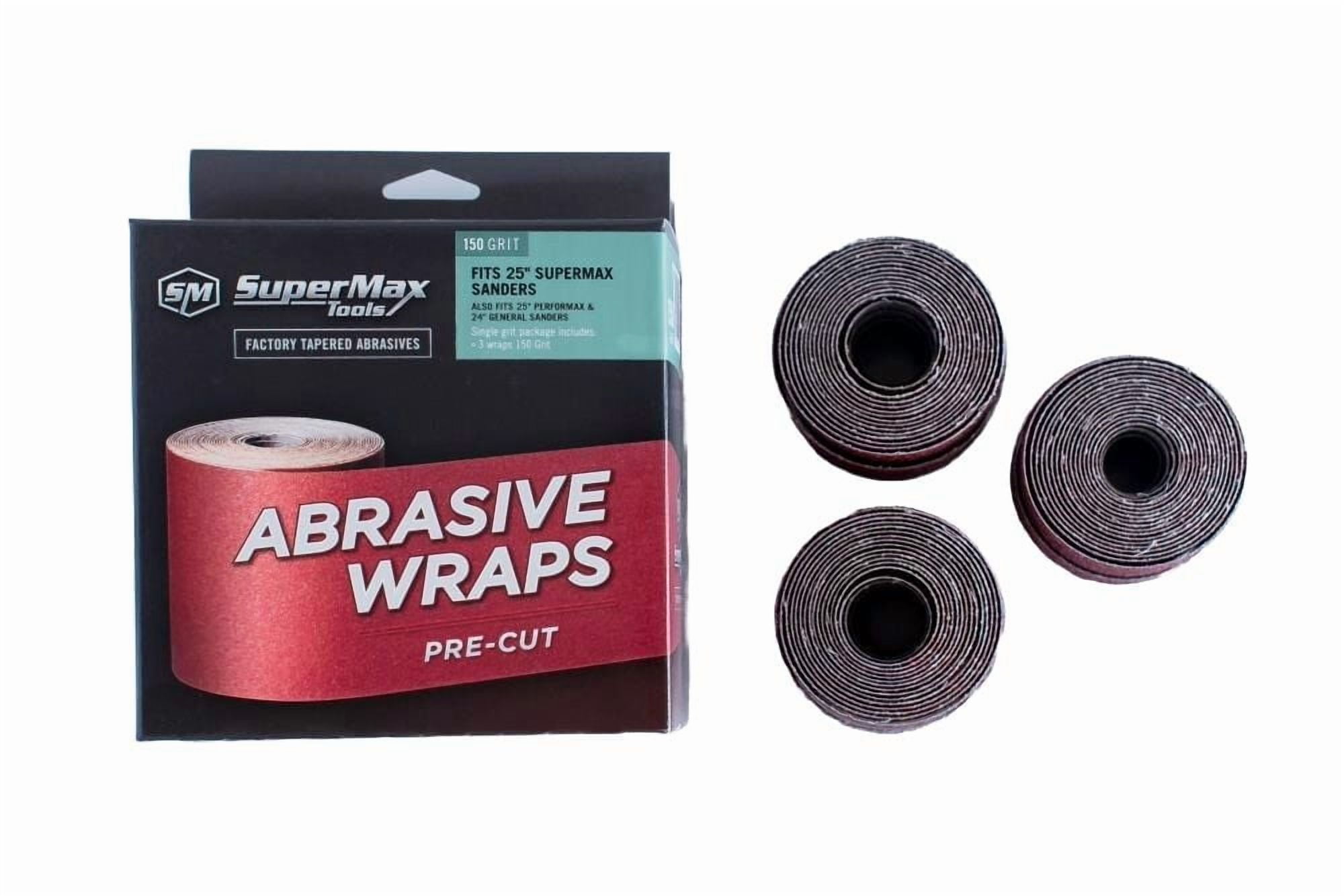 Supermax Tools 3-Pack Box 180 Grit Pre Cut Abrasive For The 25 In. Drum ...