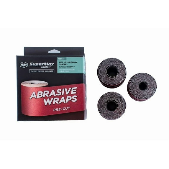 Supermax Tools 3-Pack Box 180 Grit Pre Cut Abrasive For The 25 In. Drum ...