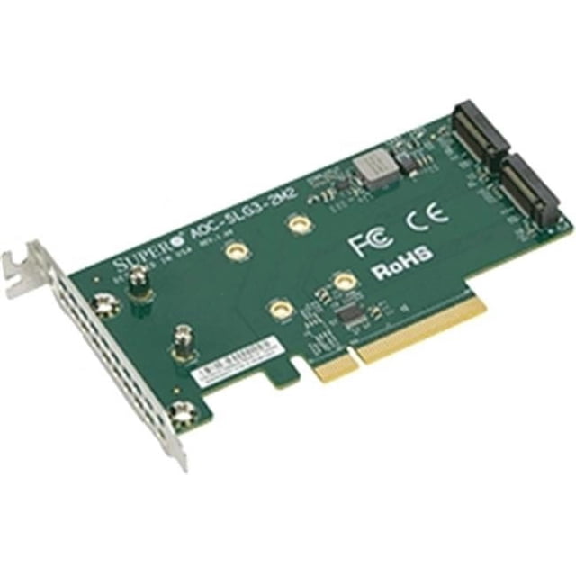 Supermicro AOC-SLG3-2M2-O Accessory PCIe Add-On Card for up to Two NVMe ...