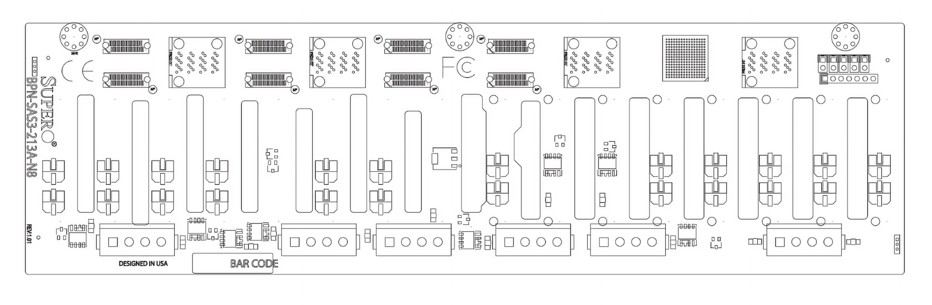 Supermicro BPN-SAS3-213A-N8 2U 16-port 2.5" Backplane 8 ports for SAS3 ...
