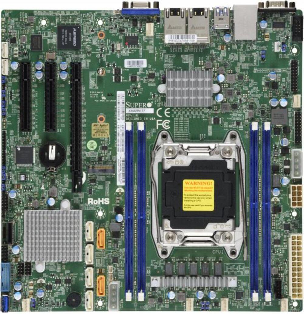Supermicro X10SRM-TF Micro ATX Server Motherboard - Single socket R3 (LGA 2011) - Intel C612 ...