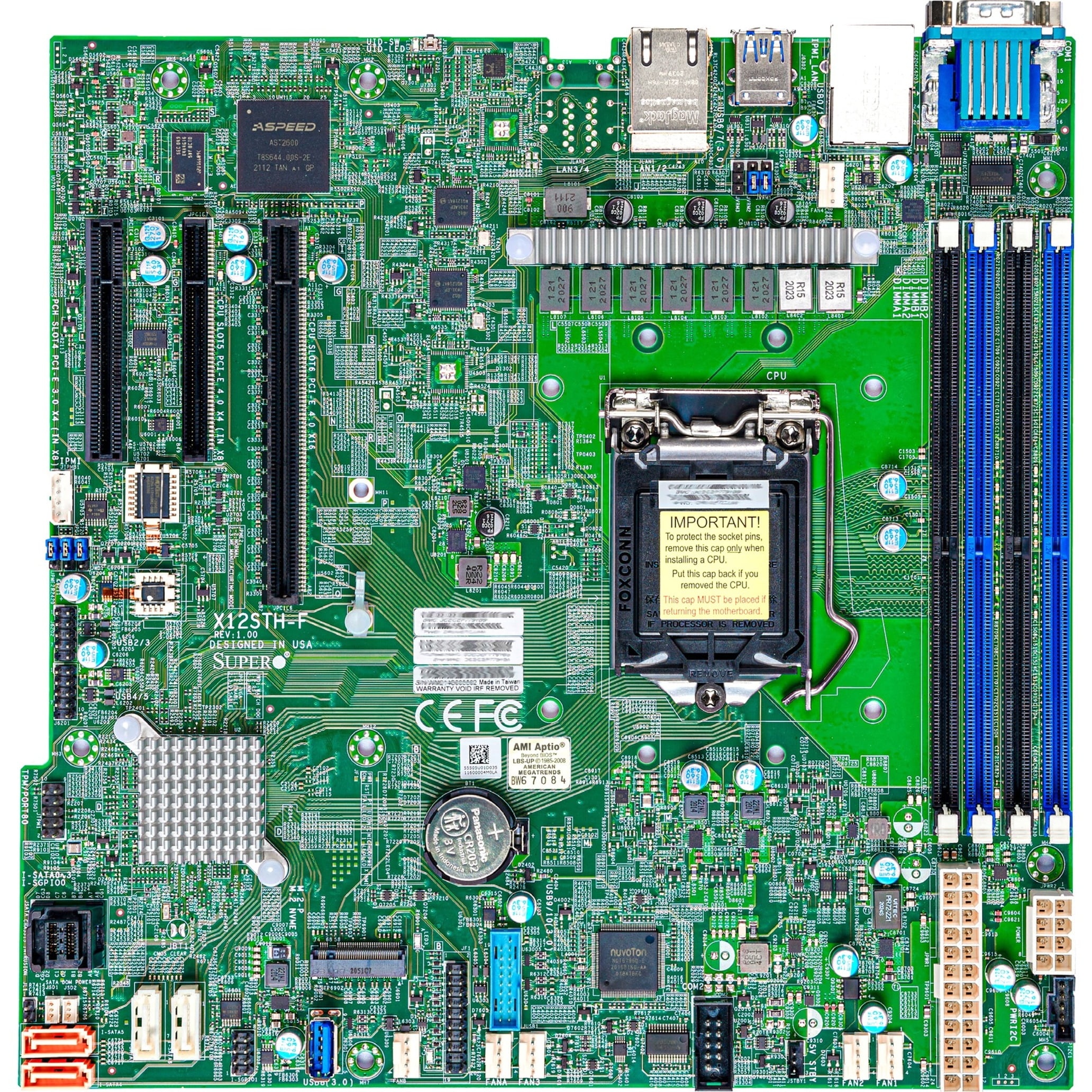 Supermicro X12STH-F Workstation Motherboard, Intel C256 Chipset, Socket LGA-1200, Micro ATX ...