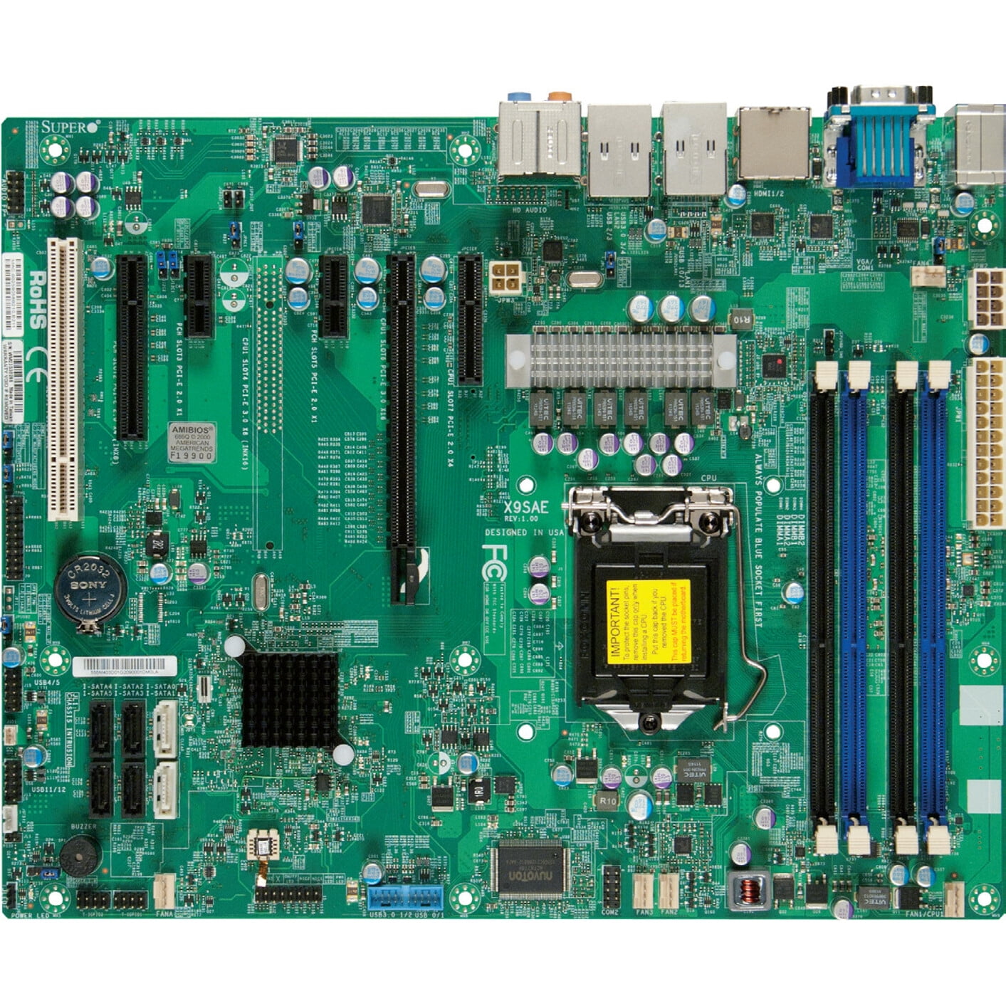 Supermicro X9SAE Server Motherboard, Intel Chipset, Socket H2 LGA-1155 ...