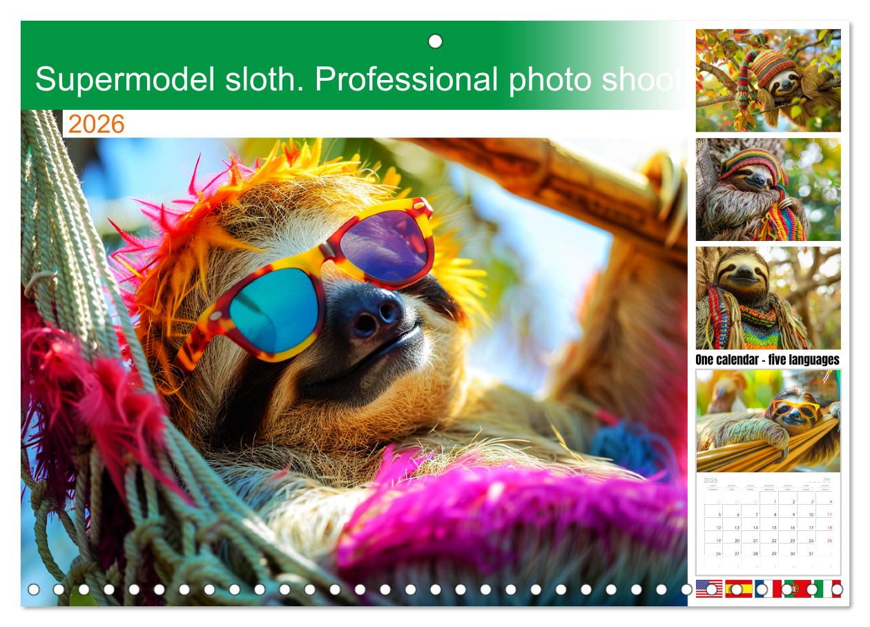 Supermodel sloth. Professional photo shoot in the jungle (Monthly Wall ...