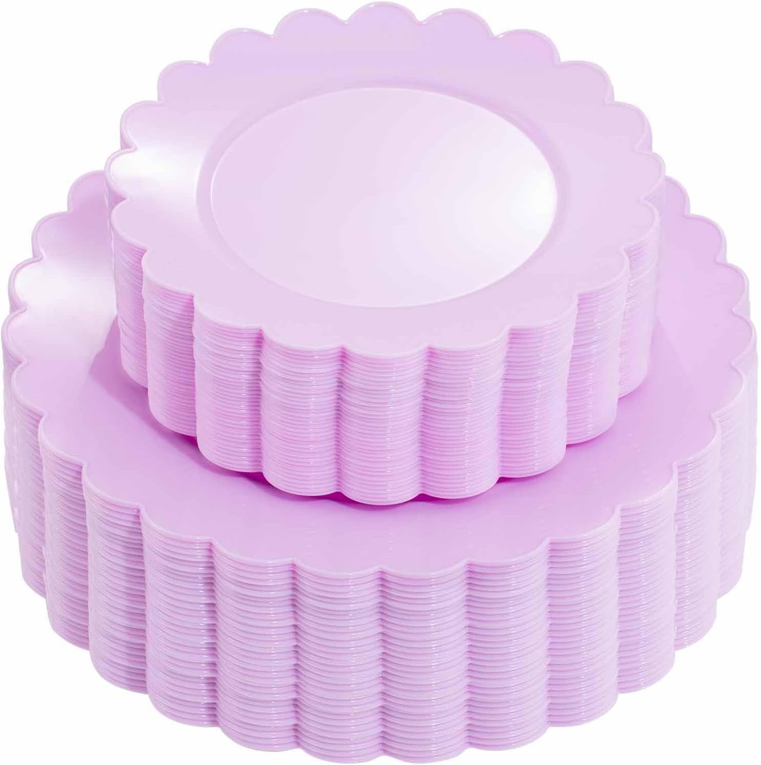 Supernal 100PCS Purple Plastic Plates -Disposable Plastic Plates ...