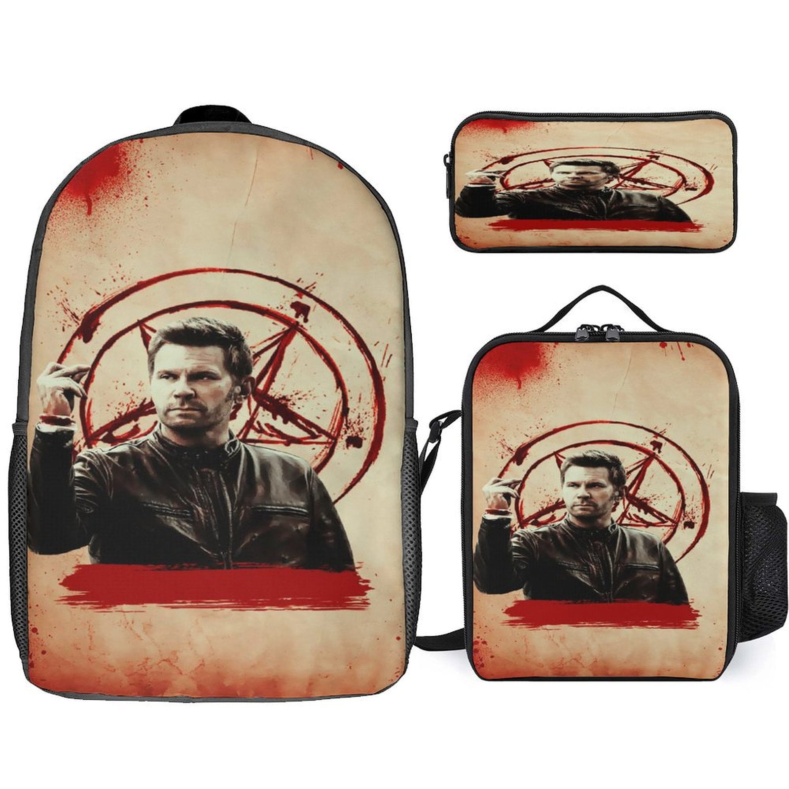 Supernatural Backpack 3 Piece Set with Lunch Box And Pencil Case 3D ...