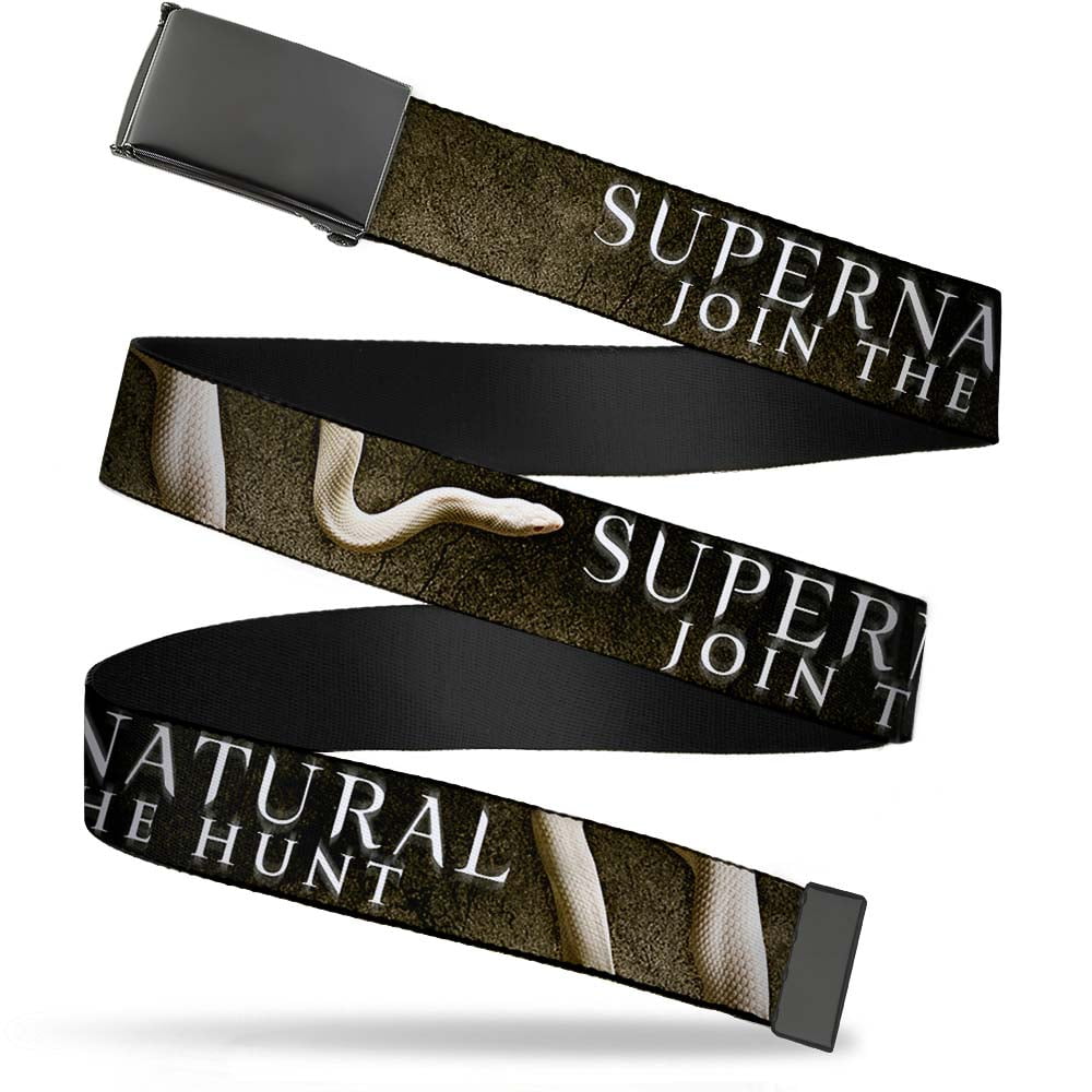 Supernatural Belt, Flip Web Belt Supernatural Join the Hunt White Snake ...