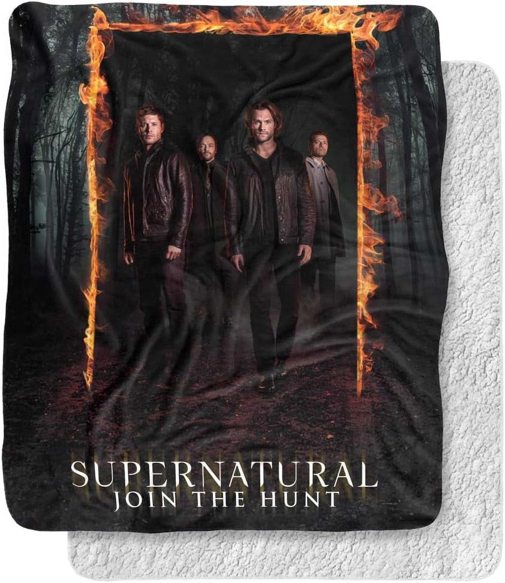 Supernatural Blanket, 50"x60", Fire Frame Silky Touch Sherpa Back Super ...