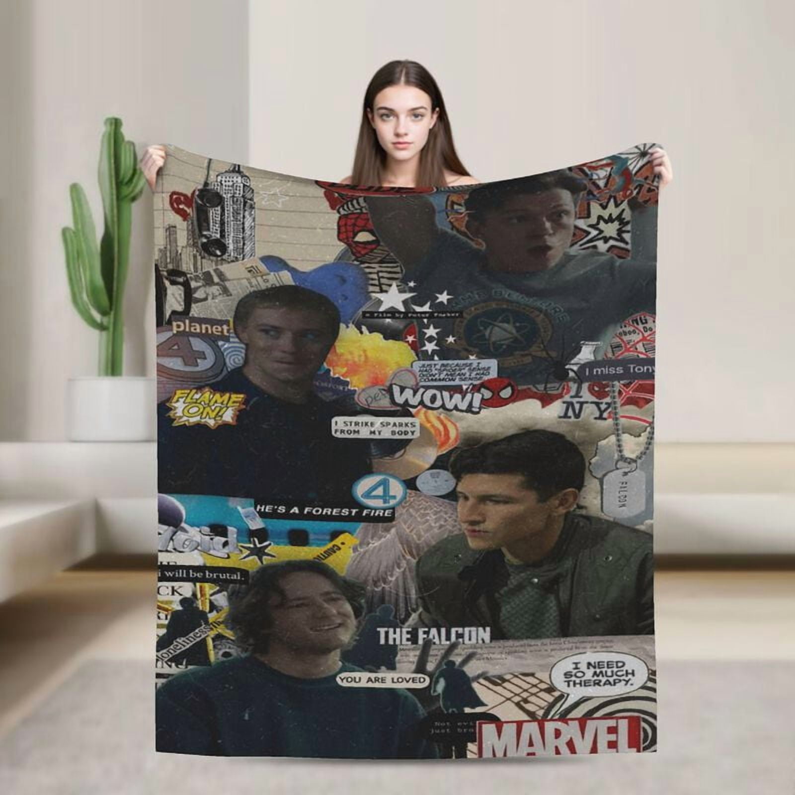 Supernatural Cozy Flannel Throw – Dark Fantasy Pattern with Angelic ...