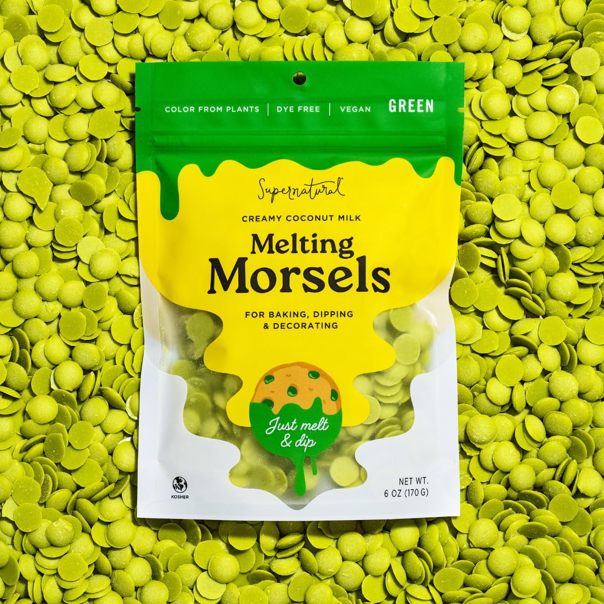 Supernatural Dye-Free Melting Morsels, Green - Plant-Based, Vegan ...